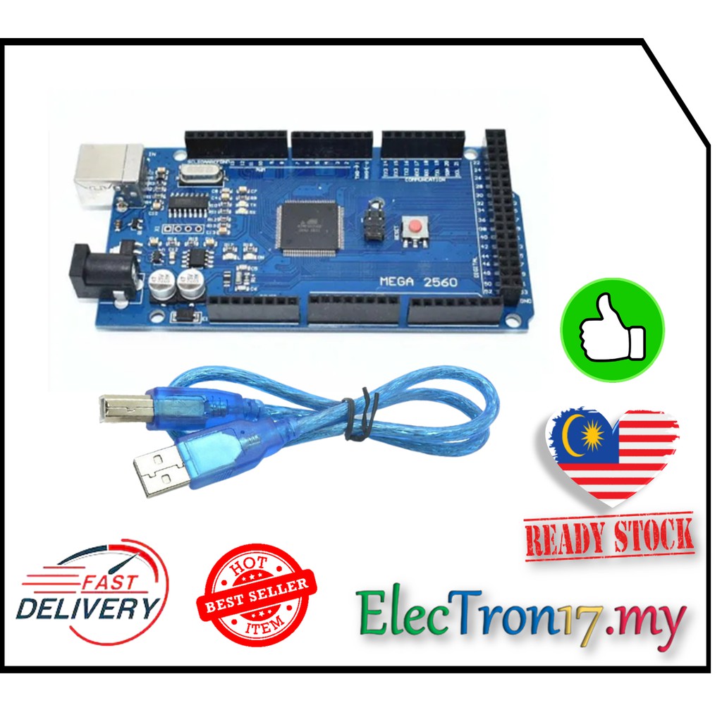 Arduino MEGA 2560 (CH340) Atmel ATMEGA2560 Compatible Board Module - PR3A | Shopee Malaysia