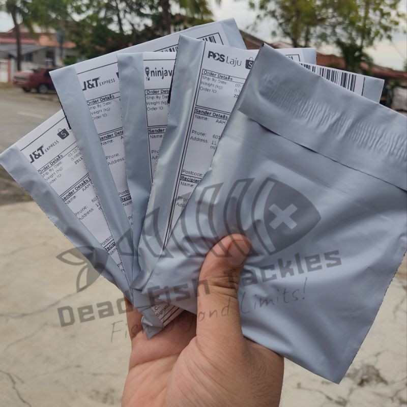 50pcs A6 parcel flyer delivery beg stick plastic airway bill | Shopee ...