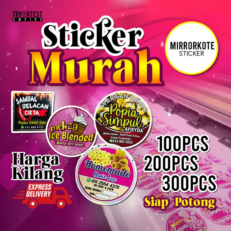 Sticker Label/Goodies (mirrorkote sticker) | Shopee Malaysia