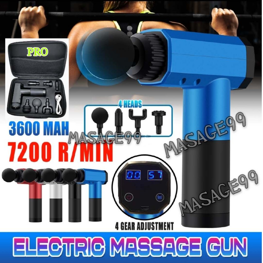 LED Touch Screen Smart Massage Gun 4Level Frequency Vibration Muscle ...