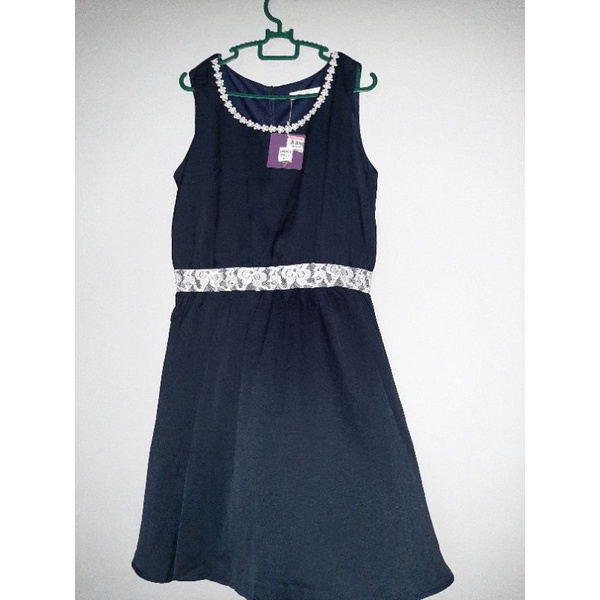 (NEW) MINI DRESS BLUE BLACK | Shopee Malaysia