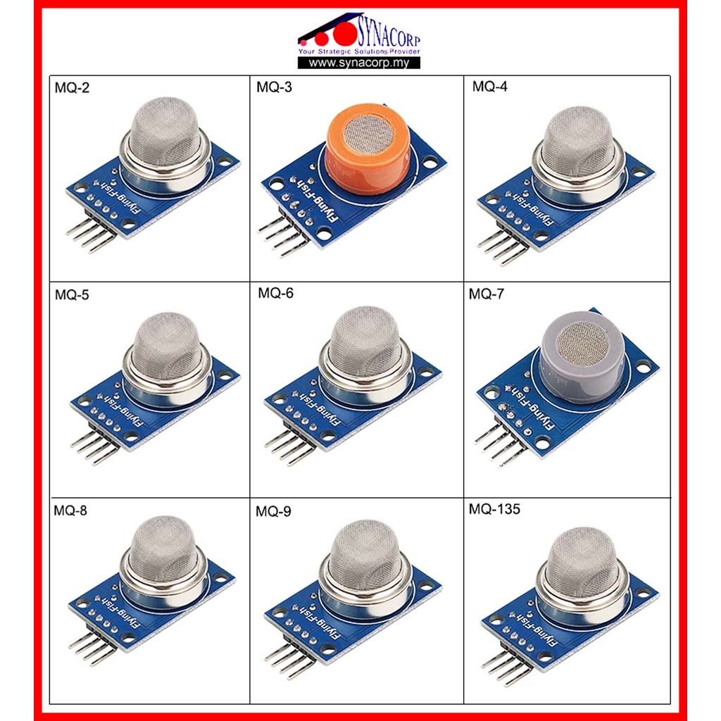 MQ2 MQ3 MQ4 MQ5 MQ6 MQ7 MQ8 MQ9 MQ135 Gas Smoke Sensor Natural Carbon Monoxide Methane Alcohol ...