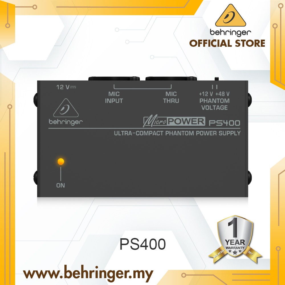 BEHRINGER MICROPOWER PS400 Ultra-Compact Phantom Power Supply | Shopee ...