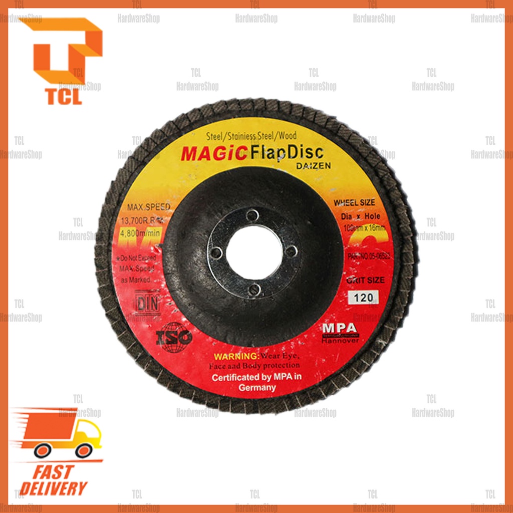 4" X #120 RED BISON FLAB WHEEL MAGIC FLAP DISC (KERTAS PASIR DIGUNAKAN ...
