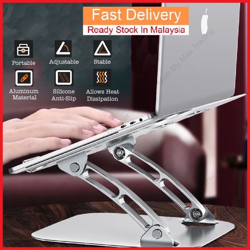 Aluminium Adjustable Laptop Stand Metal Adjustable Height Computer ...