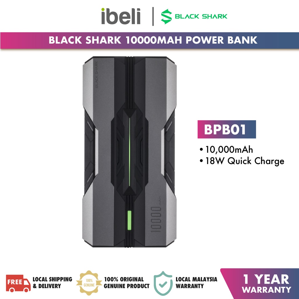 Black Shark Quick Charge Power Bank BPB01 (10000mAh/18W) | Shopee Malaysia