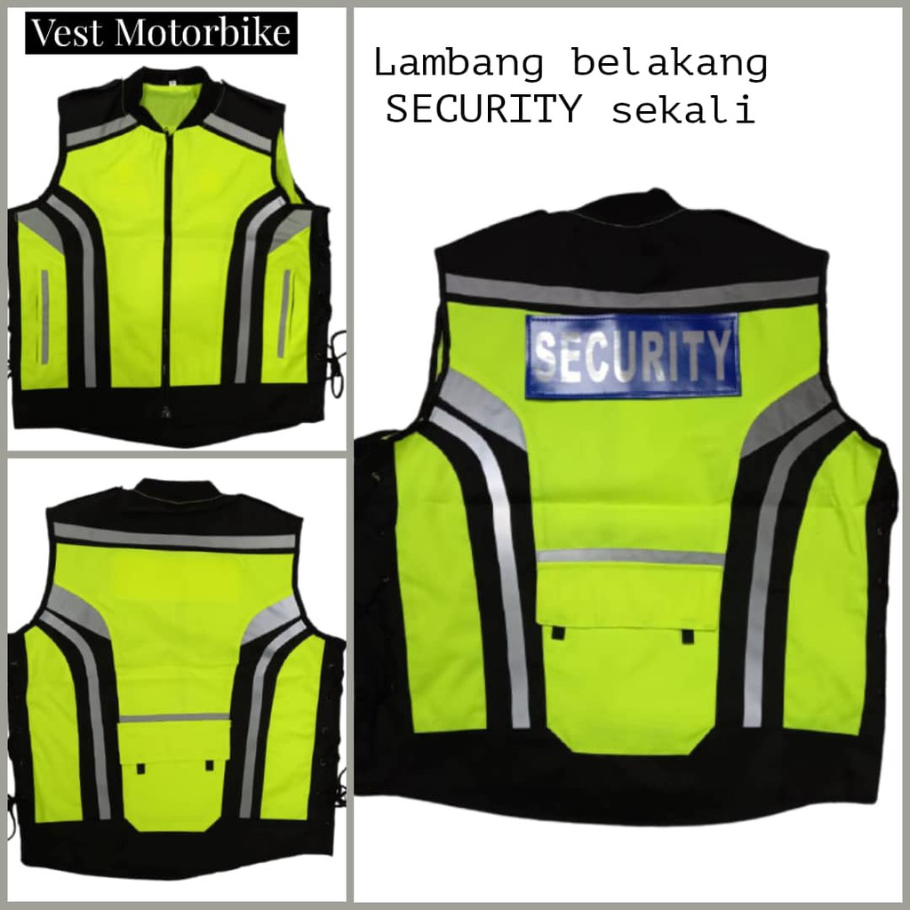 Motorbike Riding vest Reflector With Lambang Security | Shopee Malaysia