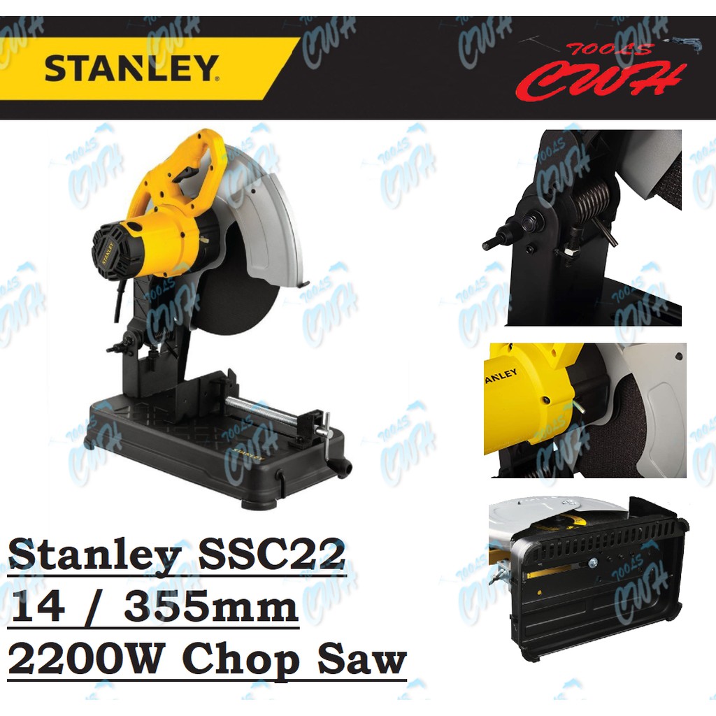 STANLEY SSC22 2200W 355MM METAL STANLEY CHOP SAW MACHINE POTONG BESI ...