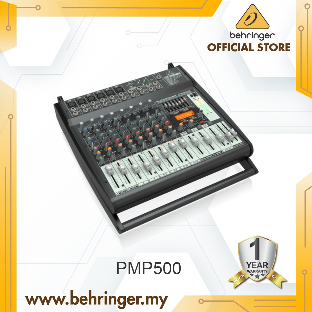 BEHRINGER EUROPOWER PMP500 500-Watt 12-Channel Powered Mixer with FX ...