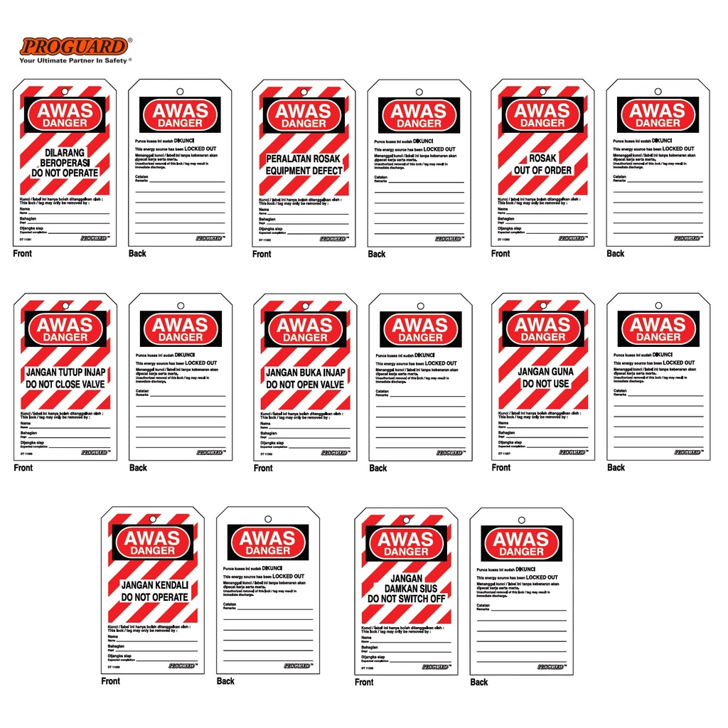 Lockout Tagout Do Not Operate Dilarang Beroperasi Tag Work Site Indoor ...