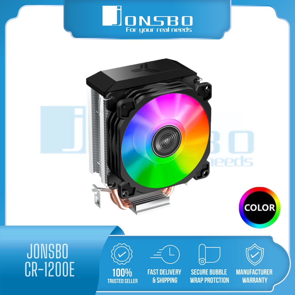 Jonsbo CR-1200E 2 Heat Pipe 9CM Fan RGB CPU Cooler For Intel AMD | Shopee Malaysia