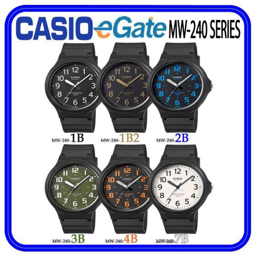 New Casio MW-240 Series Analog Easy-Read Large-case Black Dial Resin ...