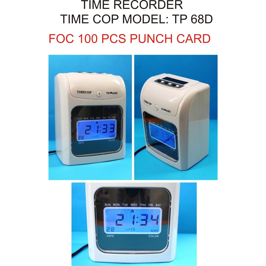 TIME RECORDER (PUNCH CARD MACHINE) TP-68 D/N | Shopee Malaysia