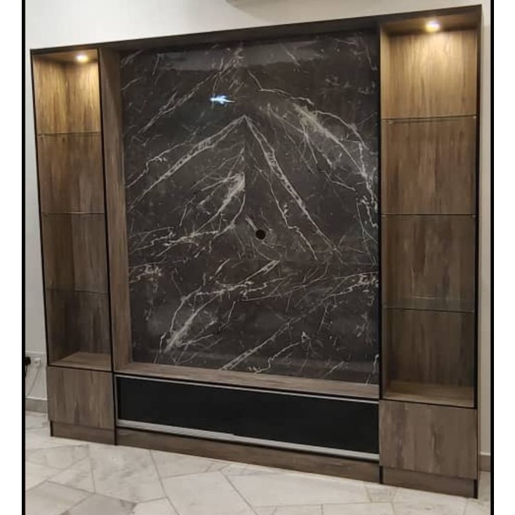 TV cabinet 9ft..glossy marble panel | Shopee Malaysia