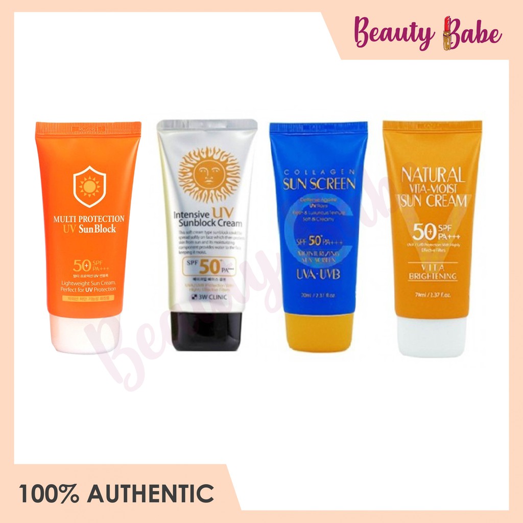 Sunscreen~sunscreen spf50~ 3w clinic intensive uv sunblock cream 70ml spf50 + pa +++ | BeeCost