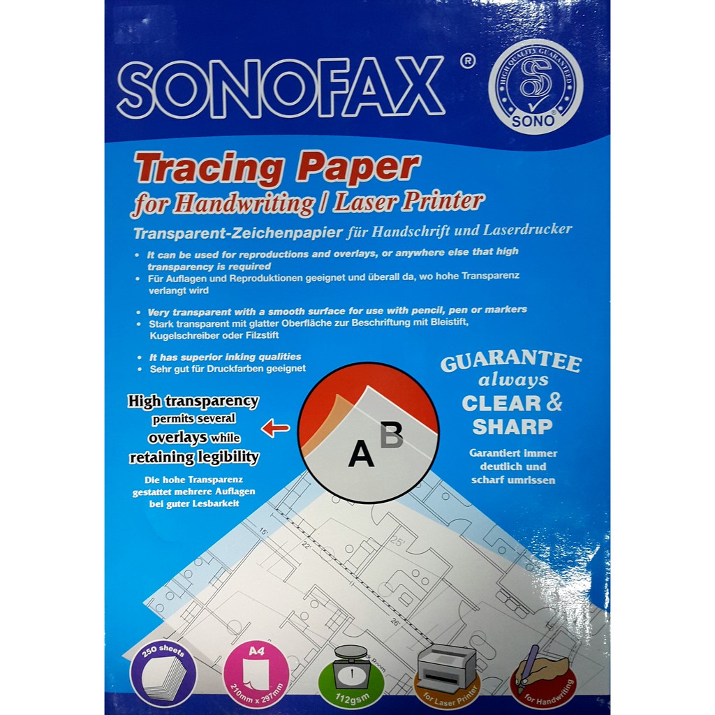 SONOFAX TRACING PAPER A4 112GSM 250 S Shopee Malaysia