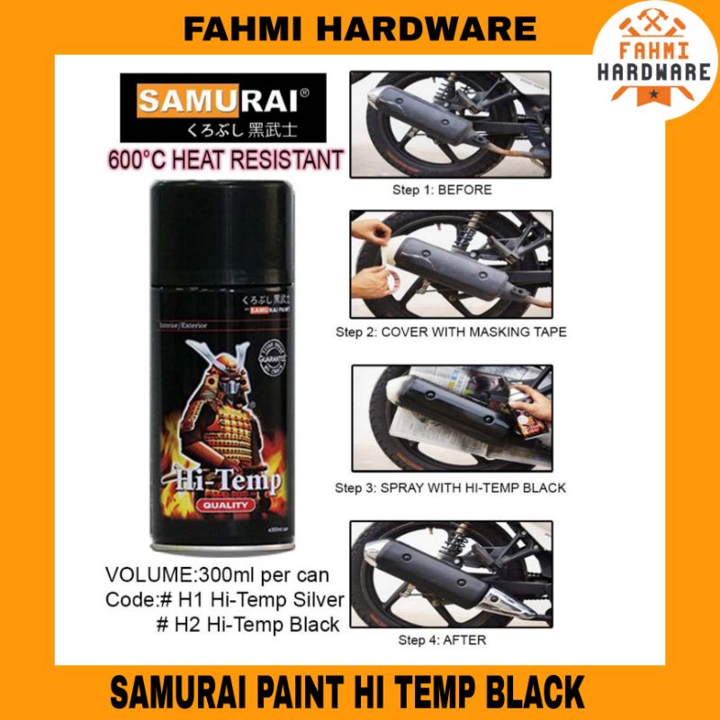 Samurai Hi Temp Spray H2 Black | Shopee Malaysia