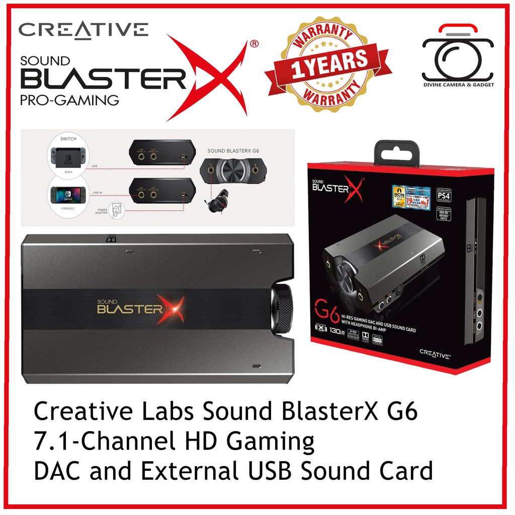 Creative Sound BlasterX G6 7.1-Channel HD Gaming DAC and External USB ...