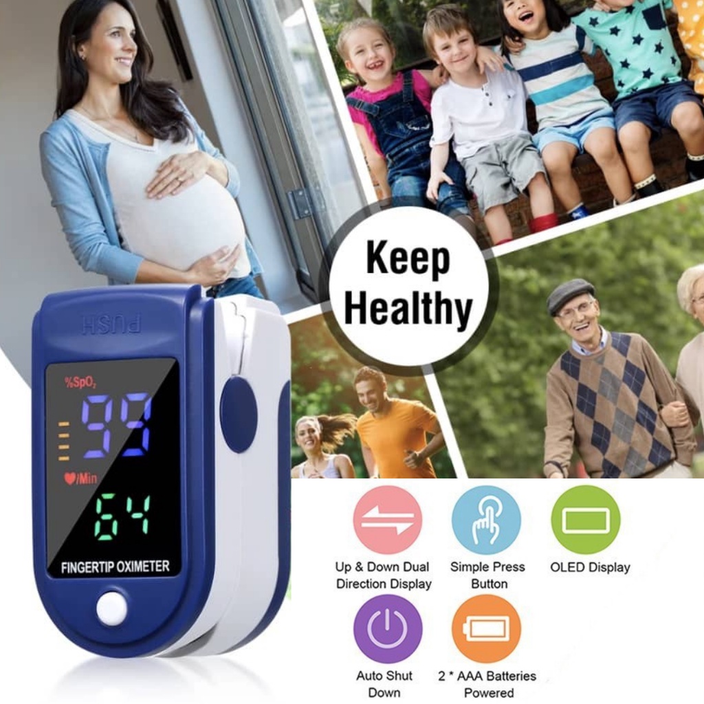 Health Oximeter / Portable Finger Pulse Oximeter Finger Clip TFT Color ...