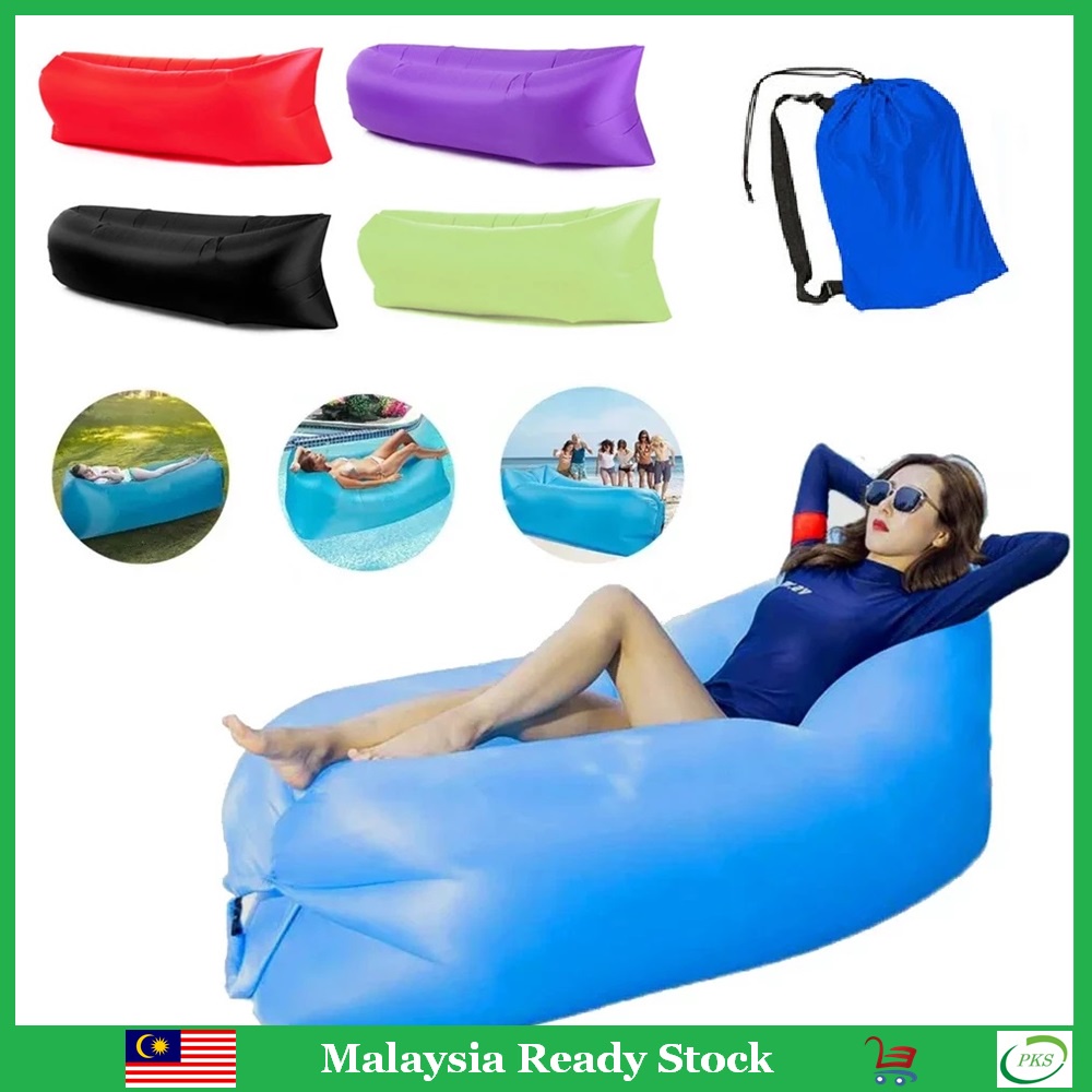 PKS Inflatable Wind Picnic Camping Lazy Sofa Air Bed Outdoor Sleeping ...