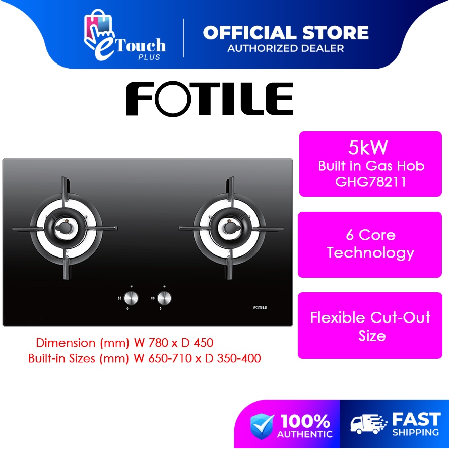 FOTILE Built-in Gas Hob 5.0kW Super Flame Series GHG78211 | Shopee Malaysia