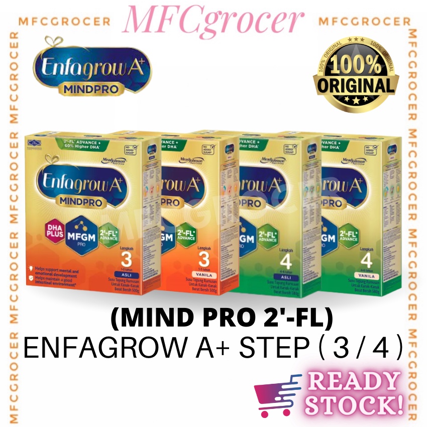 Enfagrow A+ MindPro 2'-FL STEP 3/4 ( ASLI / VANILLA) 500g,580g | Shopee ...