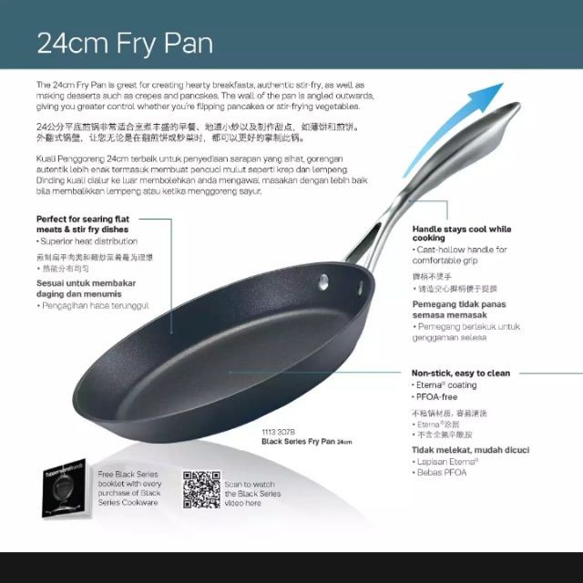 TupperChef Black Series Fry pan 24cm | Shopee Malaysia