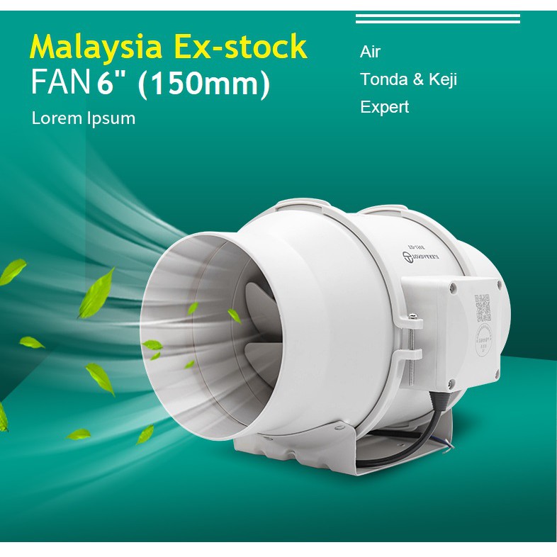 Exhaust Flow inline duct suction Fan 150mm/6" | Shopee Malaysia