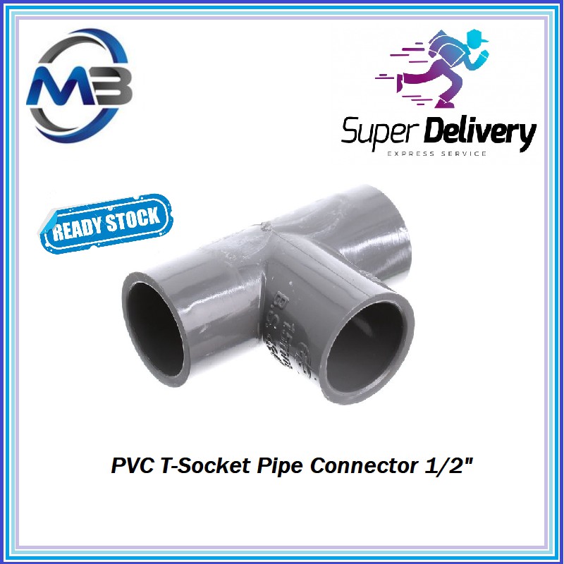 PVC T-Socket Pipe Connector 1/2" (1pc) | Shopee Malaysia