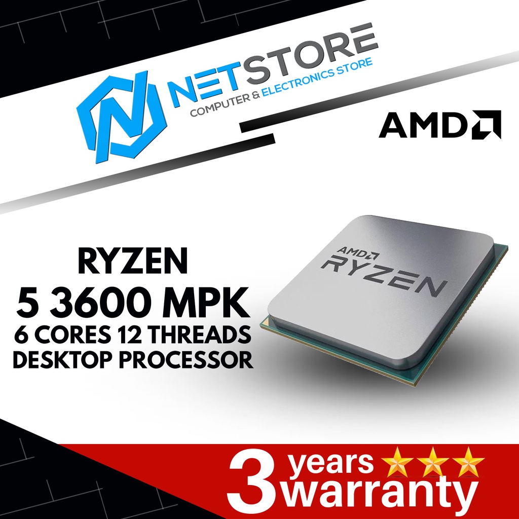AMD RYZEN 5 3600 MPK 6 CORES 12 THREADS DESKTOP PROCESSOR - 100 ...