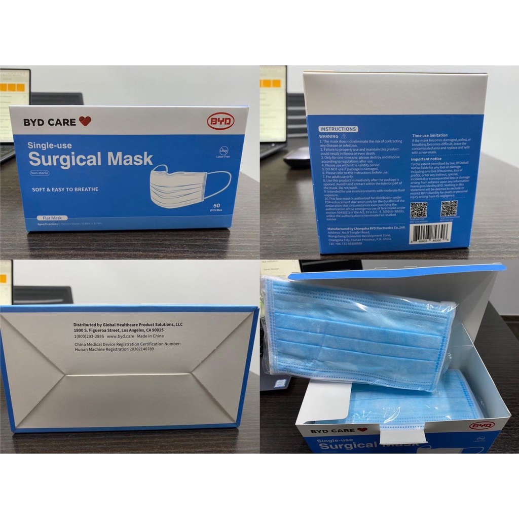 Byd care single-use Surgical Mask 50pcs (BYd mask) | Shopee Malaysia
