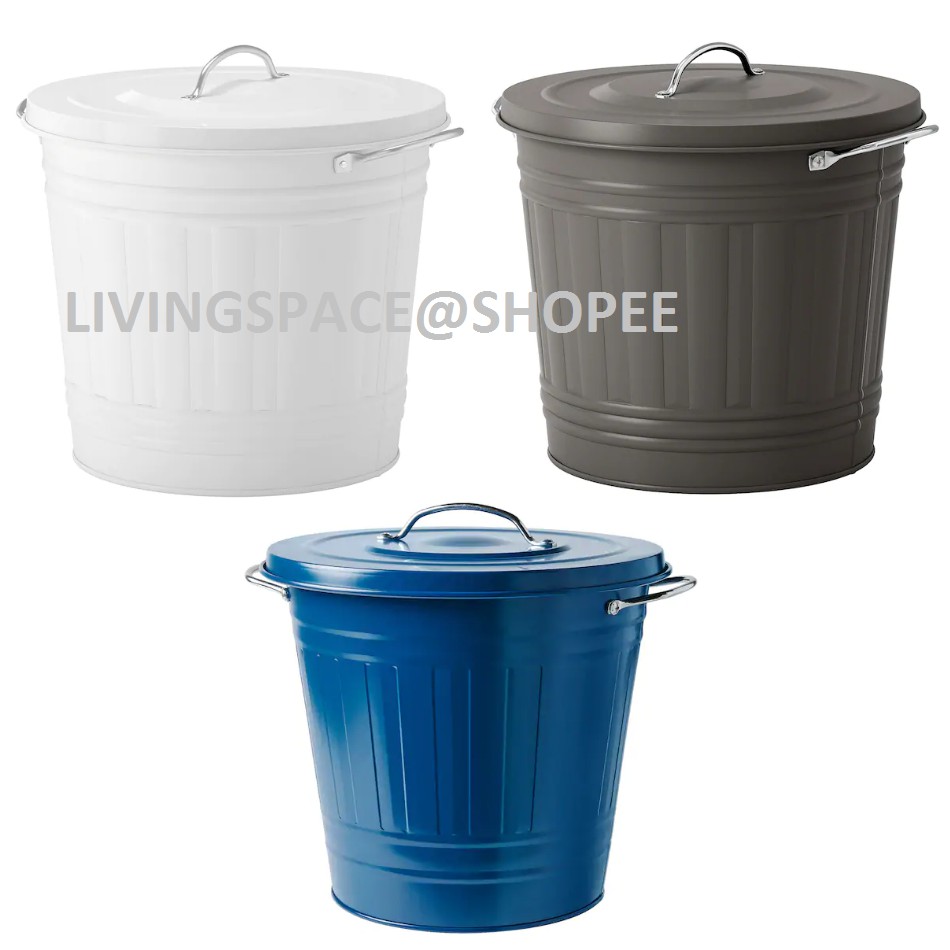 KNODD storage Bin with lid / Metal Garbage Bin / Swedish Design Strong ...