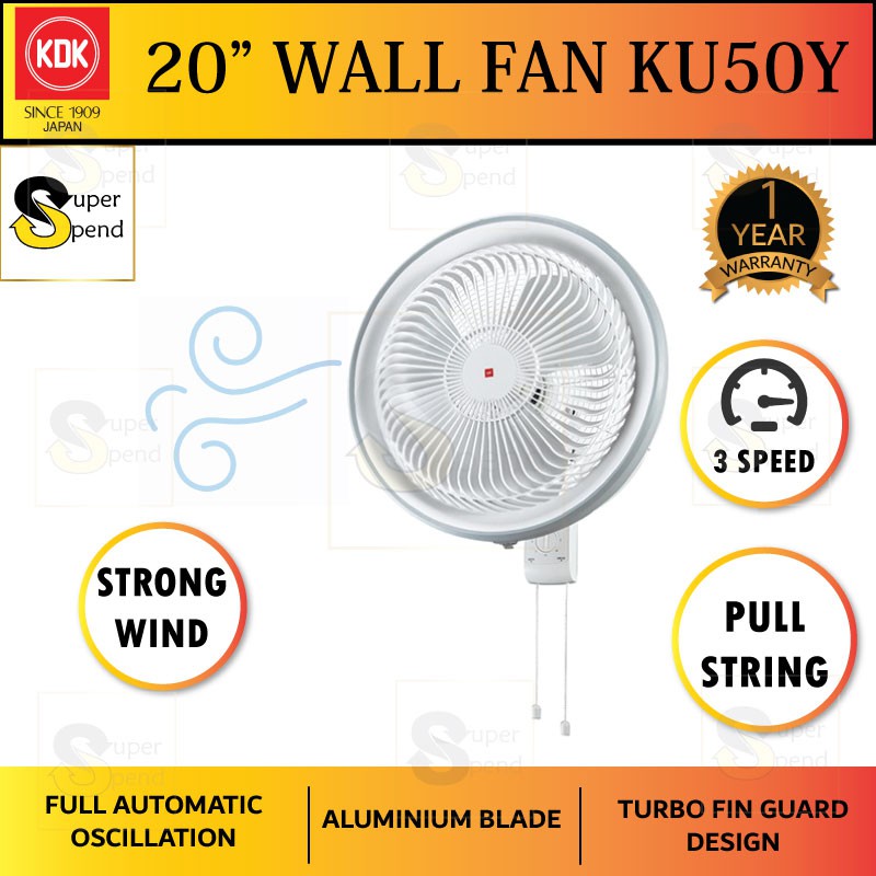 [ 20" ] KDK Wall Fan KU50Y KU-50Y | Shopee Malaysia