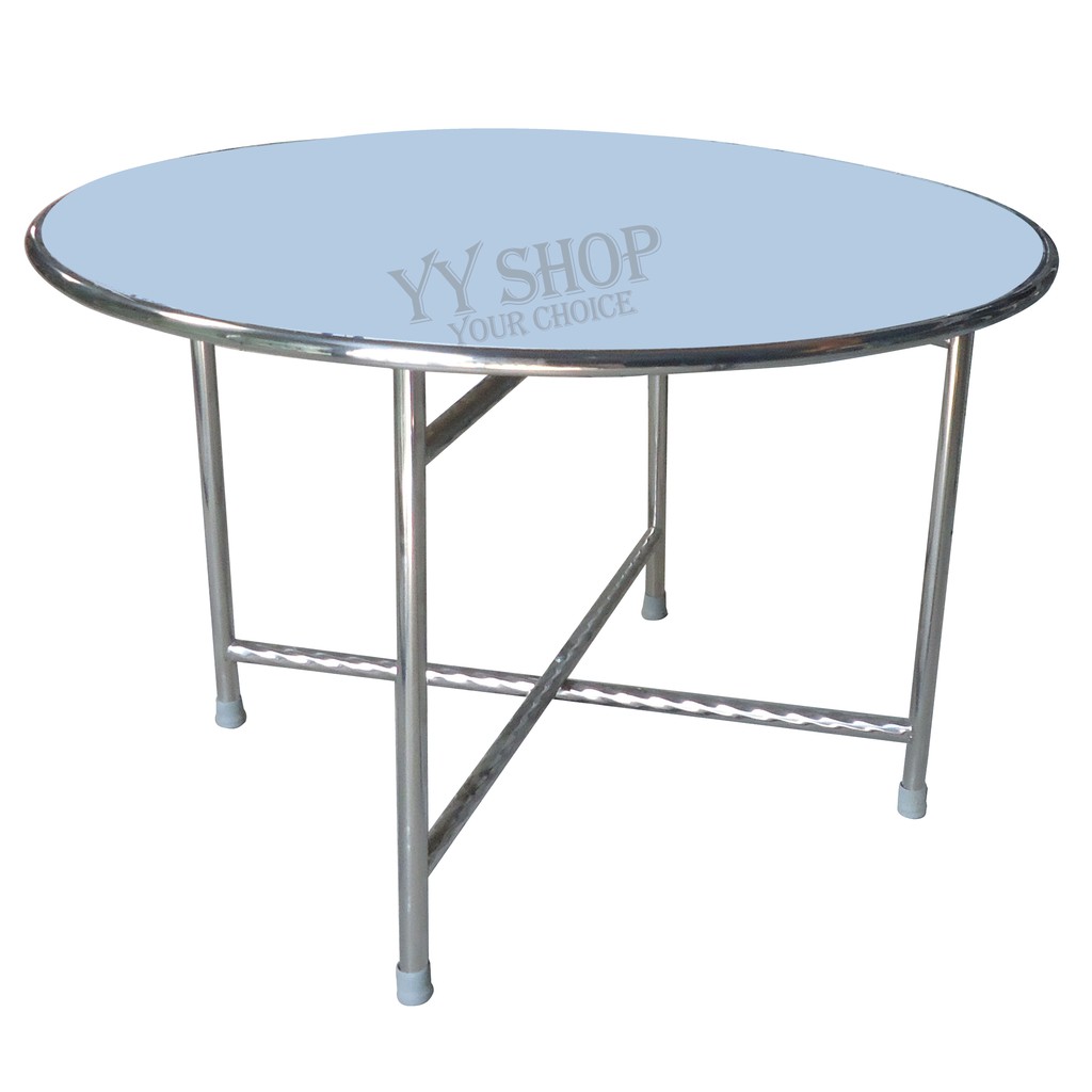 Stainless Steel X-Legs Foldable Round Table/Meja Kerja Bulat/Meja Lipat ...