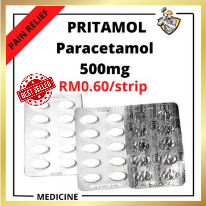 PRITAMOL Paracetamol 500mg 10tab/strip (EXP: 8/2025) | Shopee Malaysia