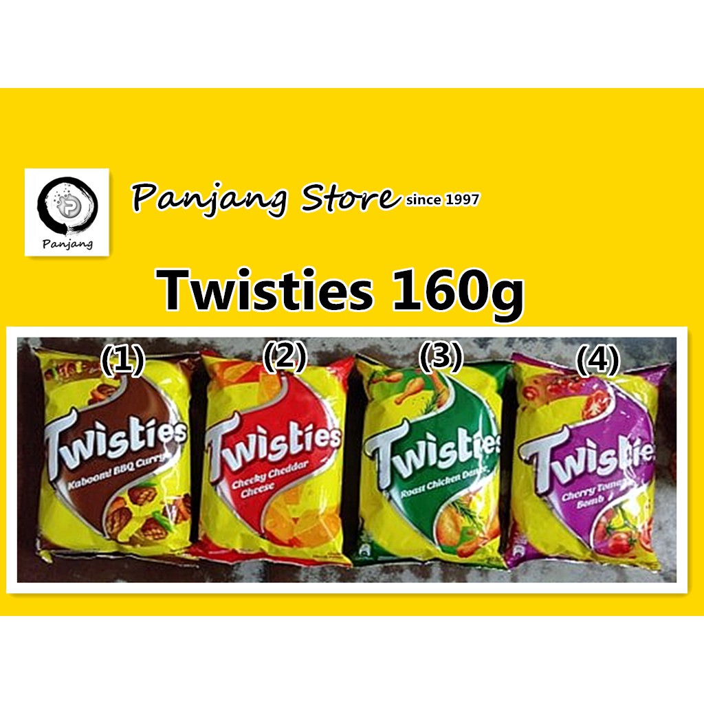 TWISTIES 160g 1) BBQ CURRY / 2) CHEEESE / 3) CHICKEN 4) TOMATO | Shopee ...