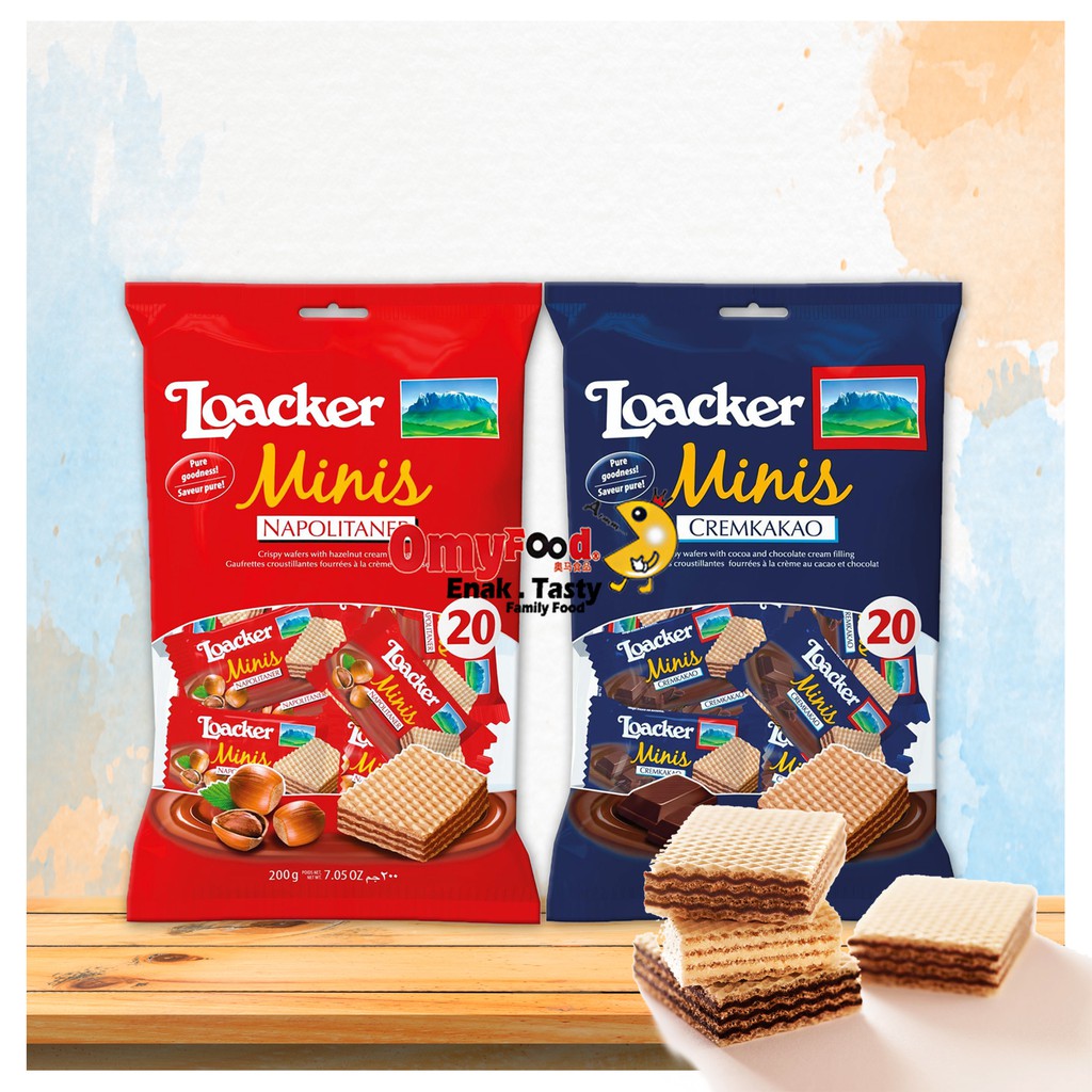 200g 20pcs Loacker Minis Wafer [Napolitaner / Cremkakao] [OmyFood ...