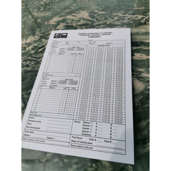 BASKETBALL SCORESHEET FIBA | Shopee Malaysia