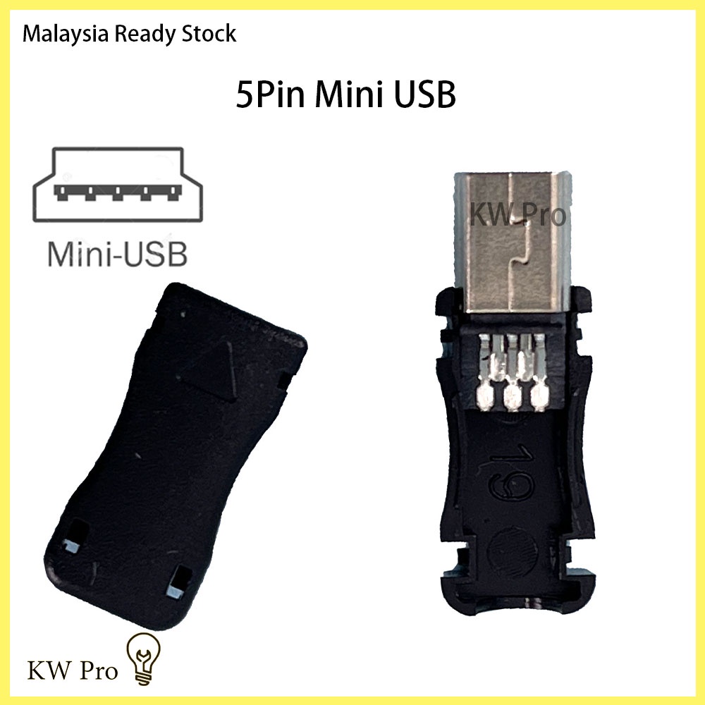 5 Pin Mini USB Male Inline Plug with Cover | Shopee Malaysia