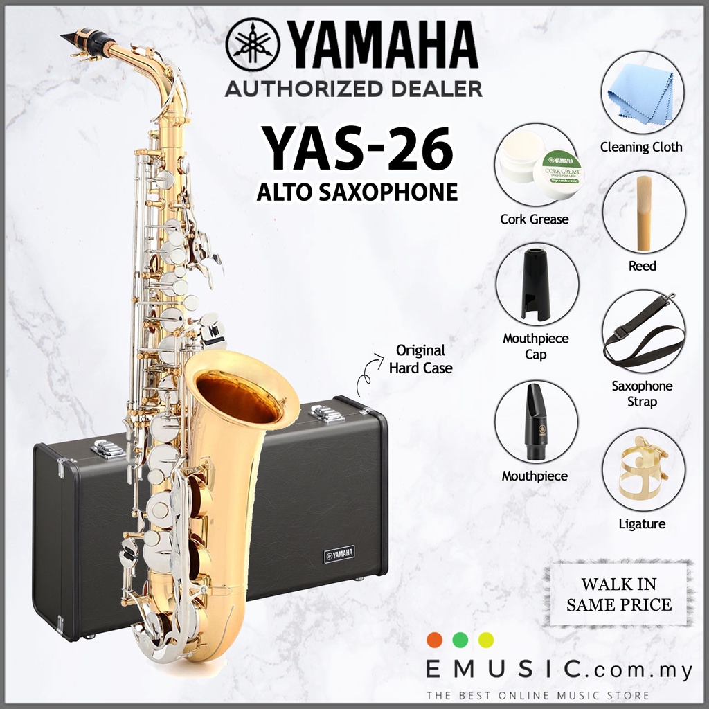 Yamaha YAS-26 Standard Beginner Student Alto Saxophone (YAS 26 / YAS26 ...