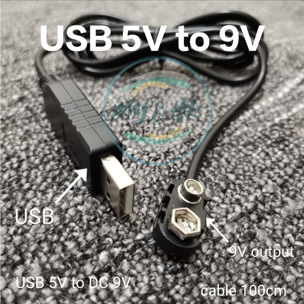 9 Volt Battery Eliminator USB Power Supply Cable (can for Smart Tag ...