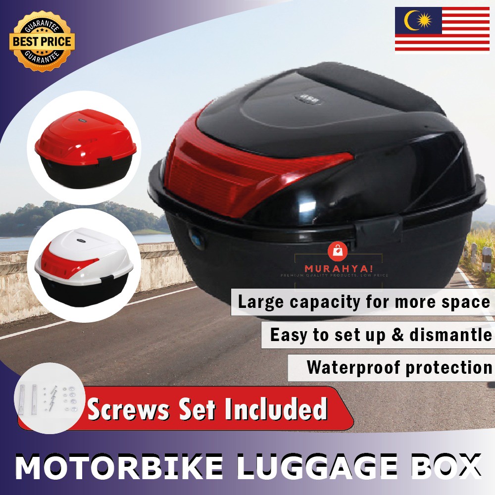 Helmet box Motorcycle top box Kotak bagasi topi keledar motor belakang ...