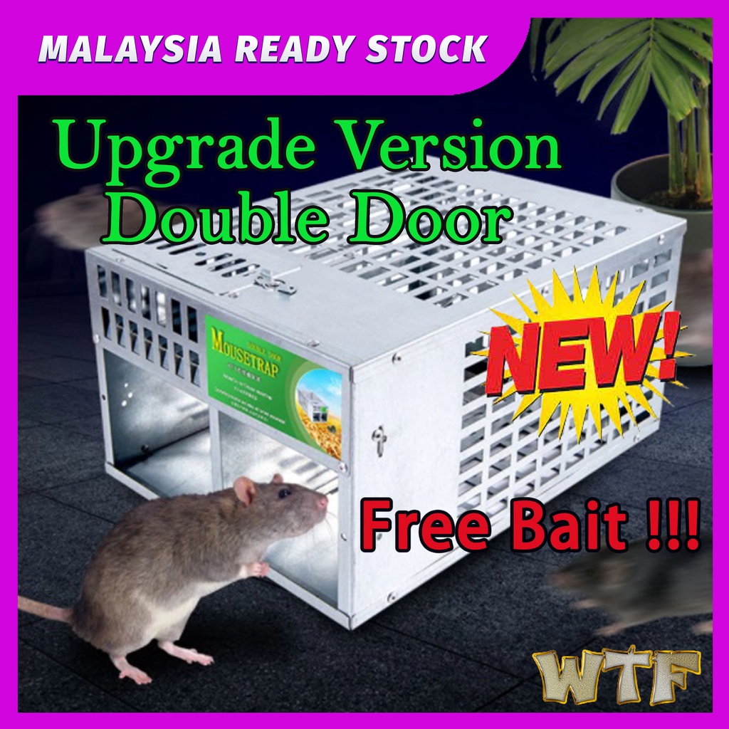 Perangkap Tikus Besi Double Door Mouse Trap Reuseable Multi Catch Mouse ...