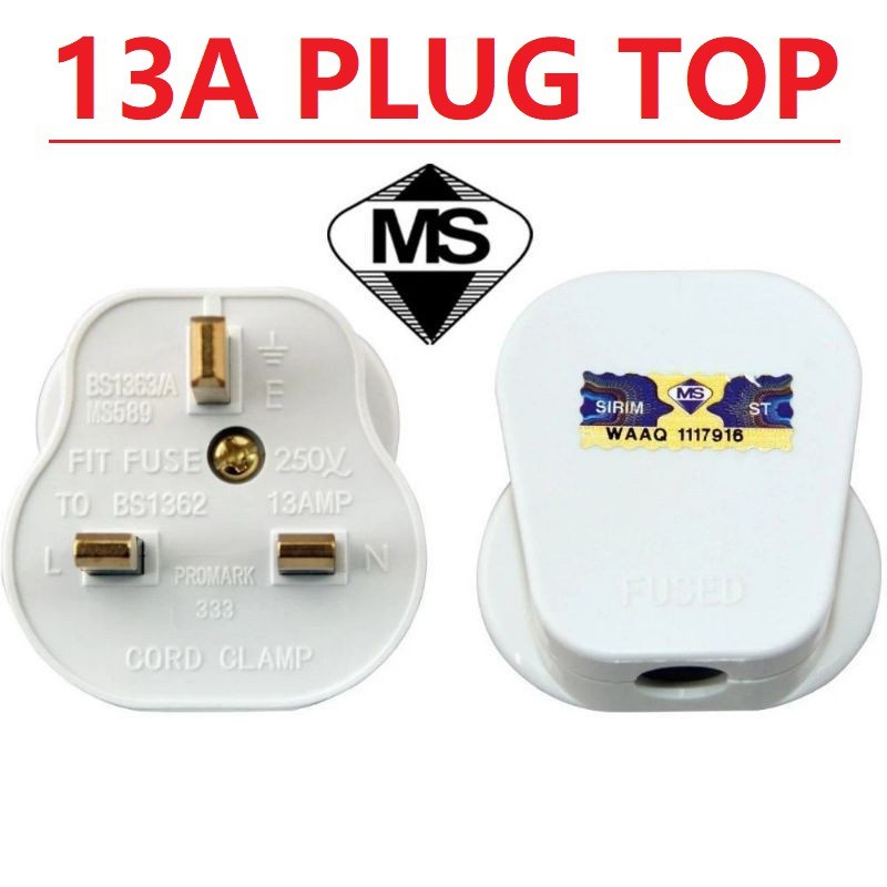13A PLUG TOP/ 13A 3PIN PLUG TOP/ 13AMP/ SIRIM PLUG TOP | Shopee Malaysia