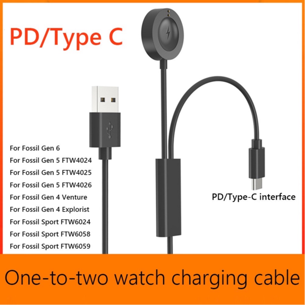 (Ready Stock Malaysia) Fossil Smartwatch Charger 2-in-1 for Gen 4, 5, 6 ...