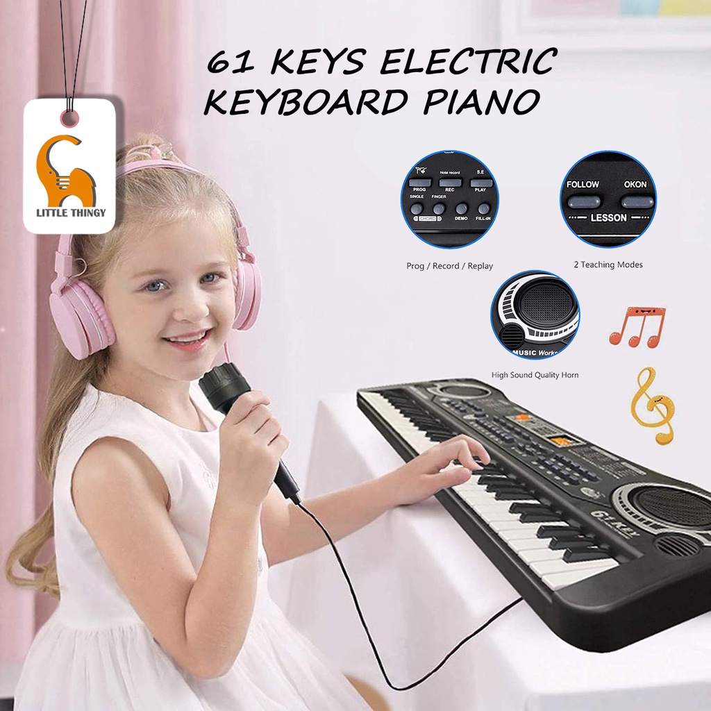 Kids 61 Keys Electric Keyboard Piano Kids Music Instrument Toys For ...
