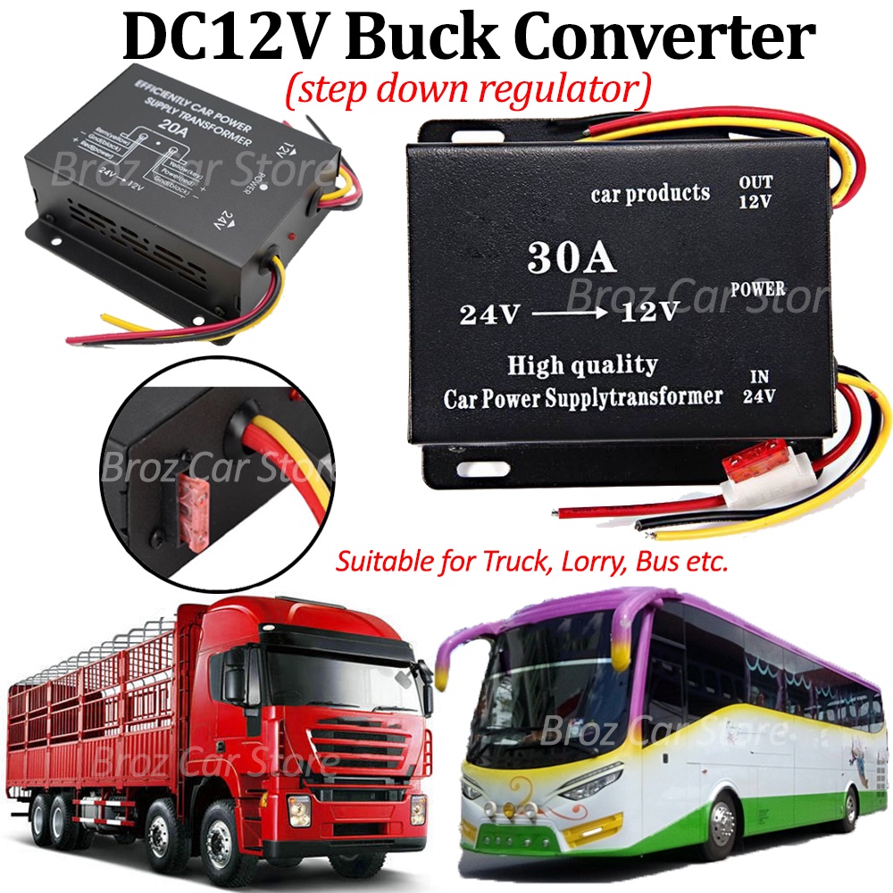 Car Power Supply Buck Converter 20A 30A 45A 60A 80A Car Transformer Truck Lorry Bus DVD Audio ...