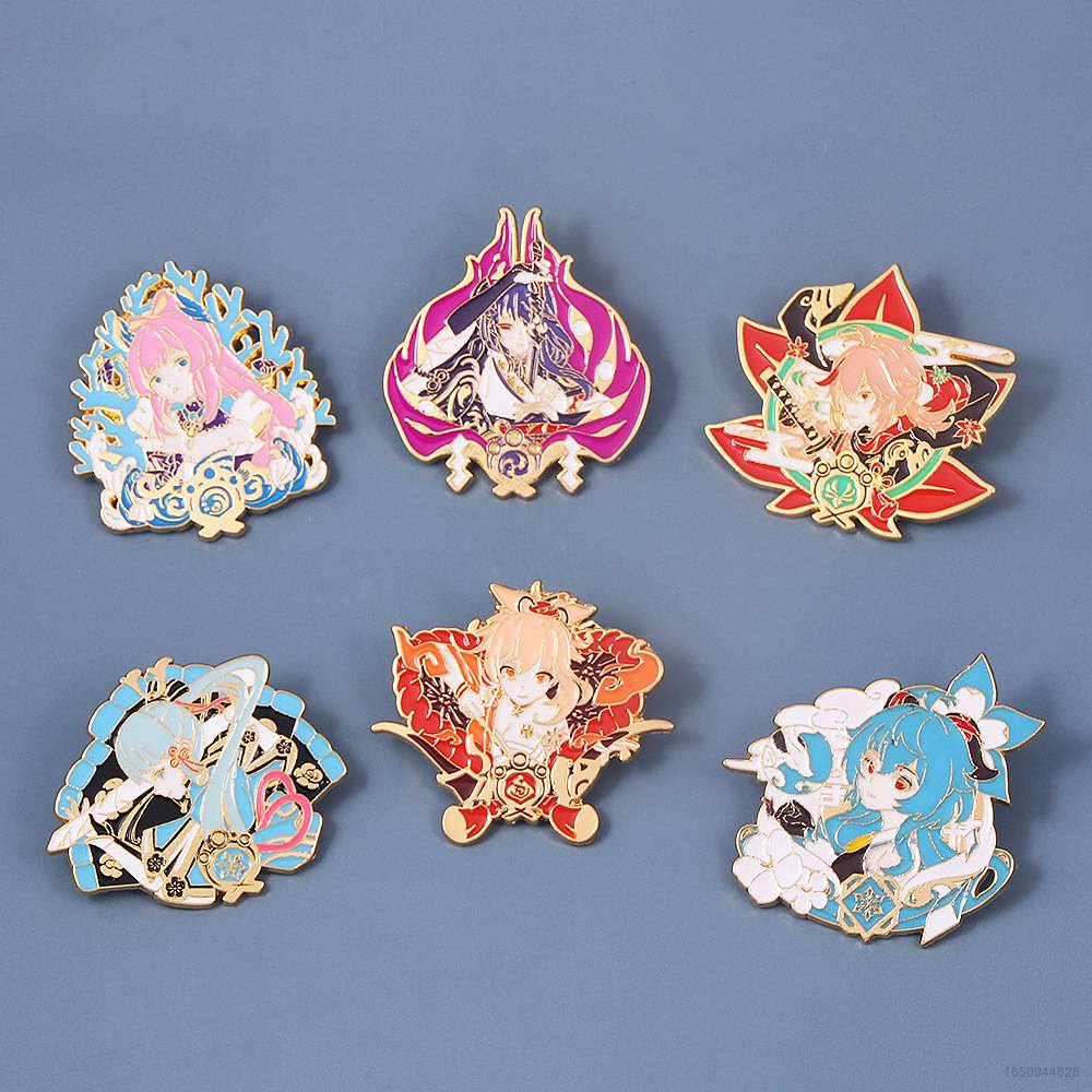 Jason Genshin Impact Metal Badge Anime Brooch Pin Bag Pendant Yoimiya ...