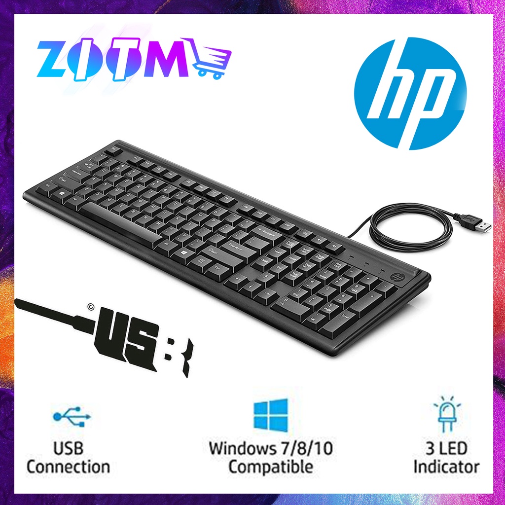 HP USB WIRED KEYBOARD 100 ORIGINAL ALL THE KEYS DESIGNED FOR COMFORT ...
