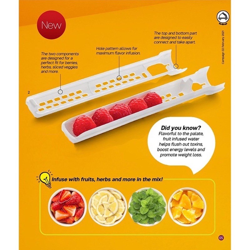 Tupperware Fruit Infuser (fit in 750ml eco bottle) - 1pc | Shopee Malaysia